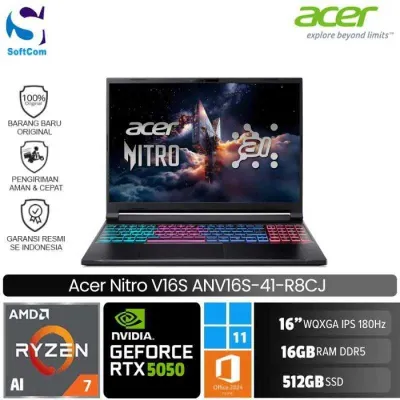 Acer Nitro V16 WUXGA IPS AMD Ryzen 7 260 DDR5 16GB 512GB RTX5050 8GB ...